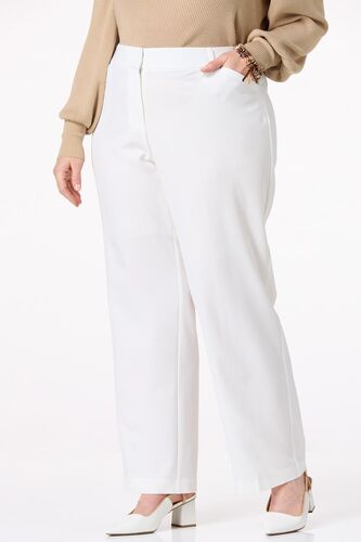 Plus Petite Curvy Trouser Pants, Ivory Breeze - Trendsetting Fashion ...