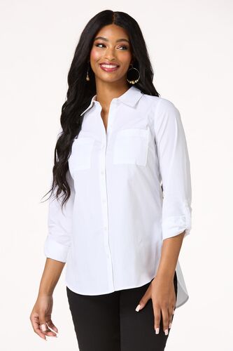 Button Down Back Solid White Top In White - Trendsetting Fashion ...