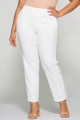 Plus Size Contour Lace Trim Pants In Ivory Breeze - Trendsetting ...